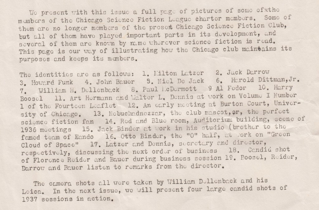 Early Chicago Fandom, In Pictures | First Fandom Experience