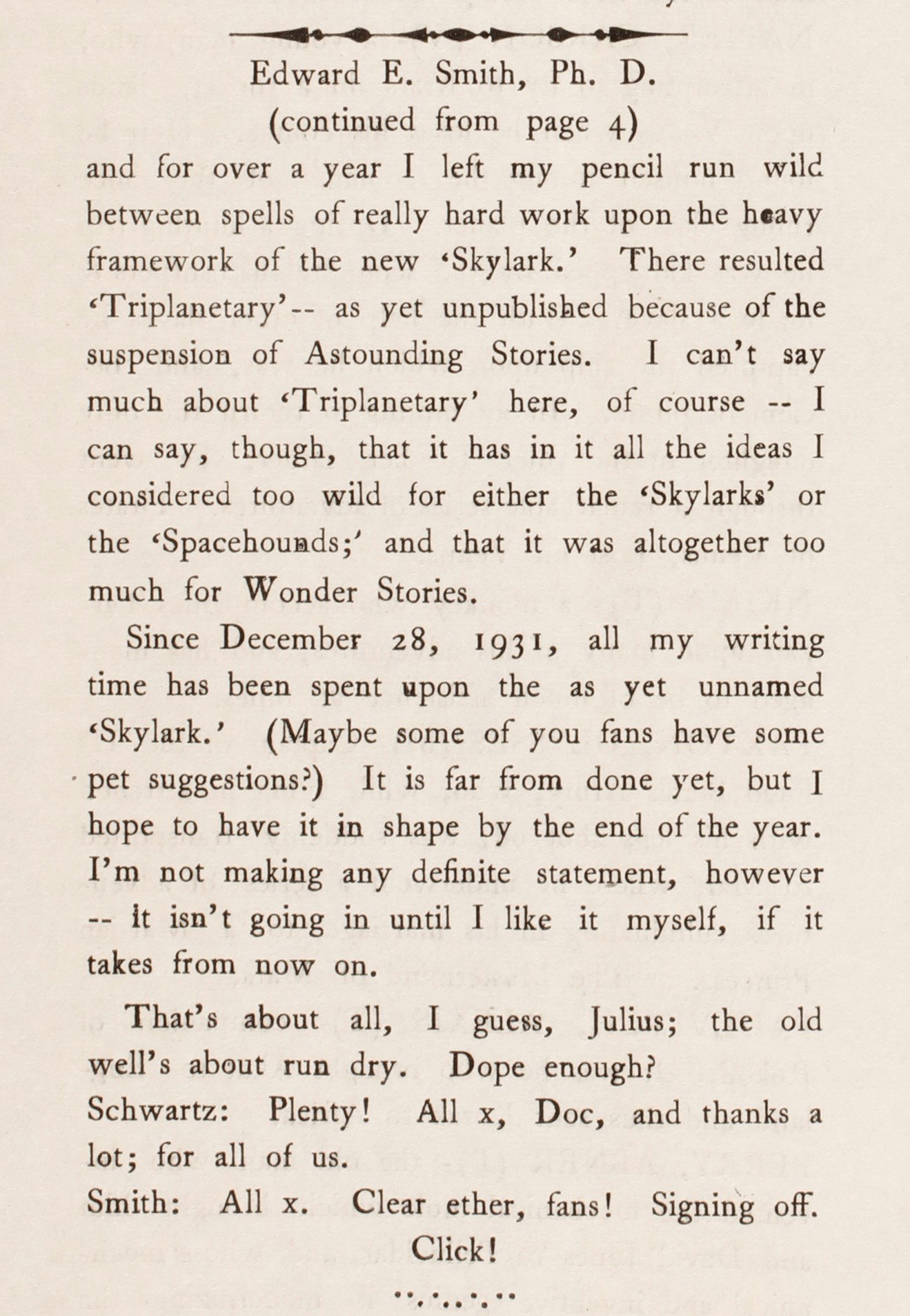 How Did E.E. Smith Become “Doc”? | First Fandom Experience